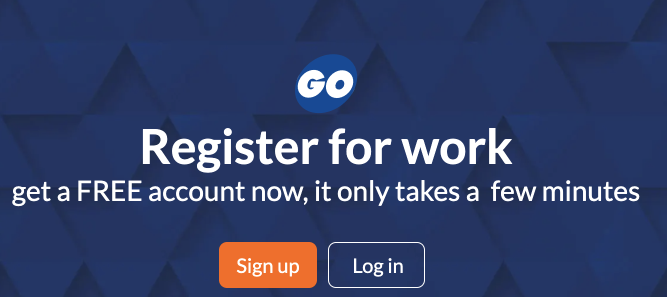 My Account page is the place to register for work with HR GO